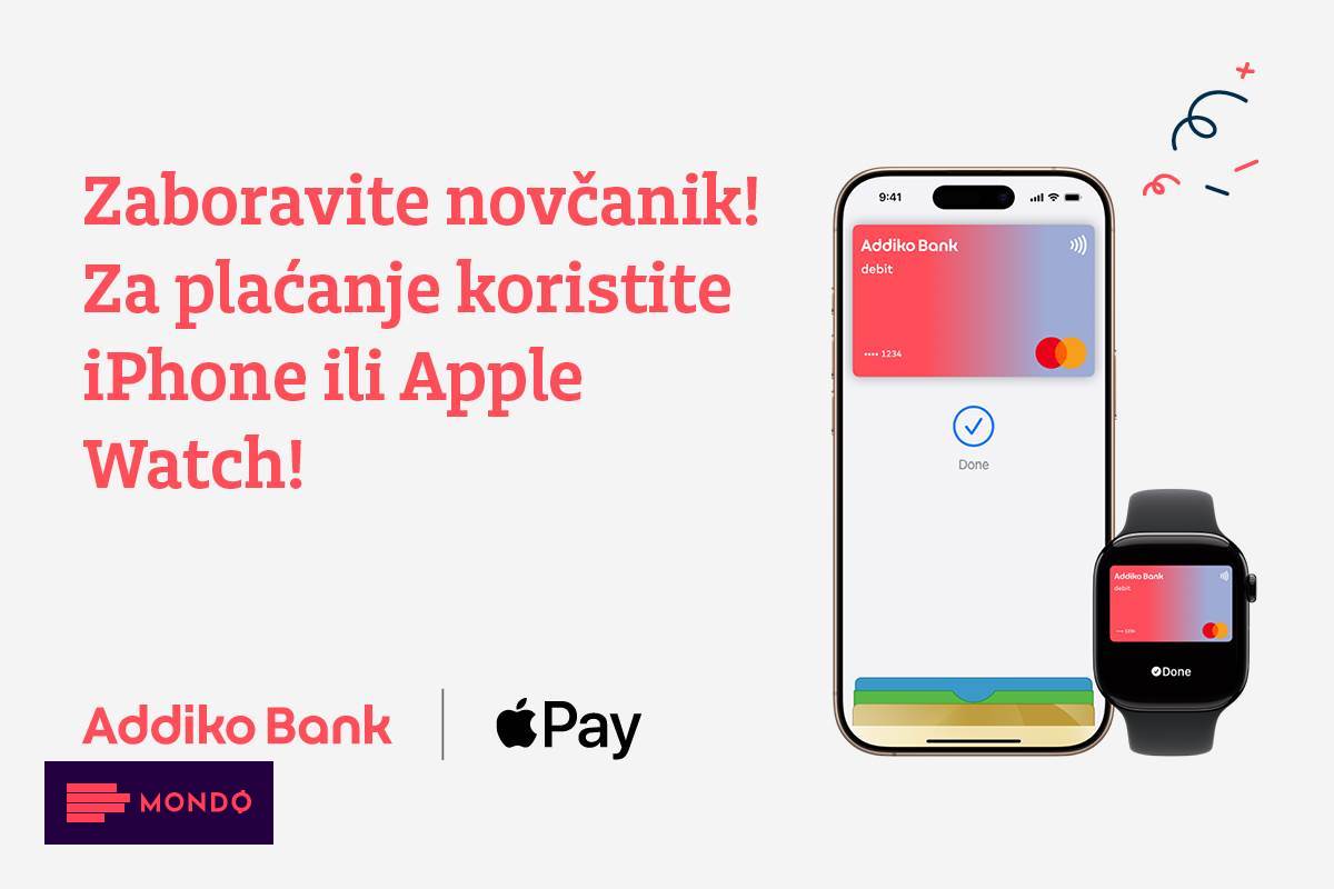 Addiko Banka uvodi Apple Pay | Info | Ekonomija